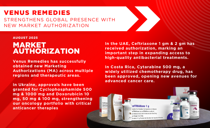 Venus Remedies: New Global Approvals for Life-Saving Drugs